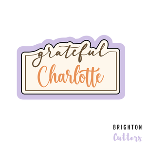 Grateful Place Card Cookie Cutter | Brighton Cutters LLC