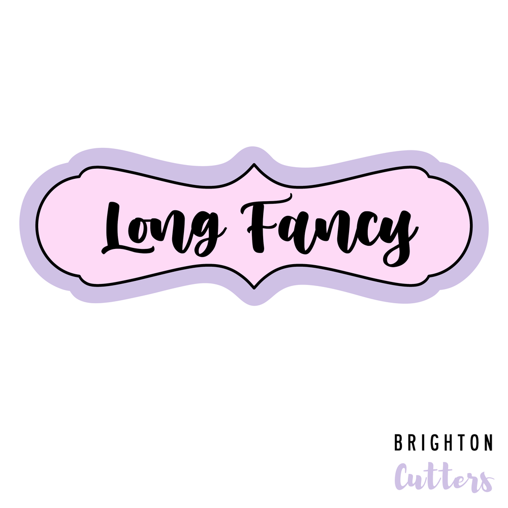 Long Fancy Plaque Cookie Cutter Brighton Cutters Llc