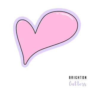 Lopsided Heart (Right Side) Cookie Cutter | Brighton Cutters LLC